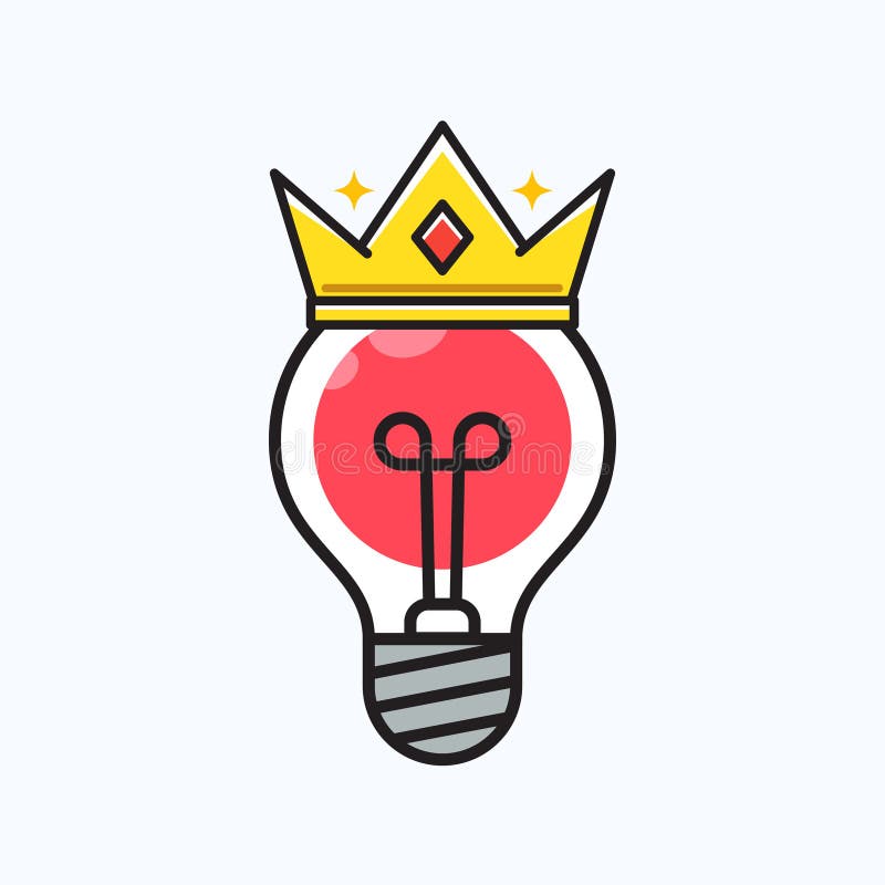 A Light Bulb with Golden Crown. Isolated Vector Illustration Stock ...