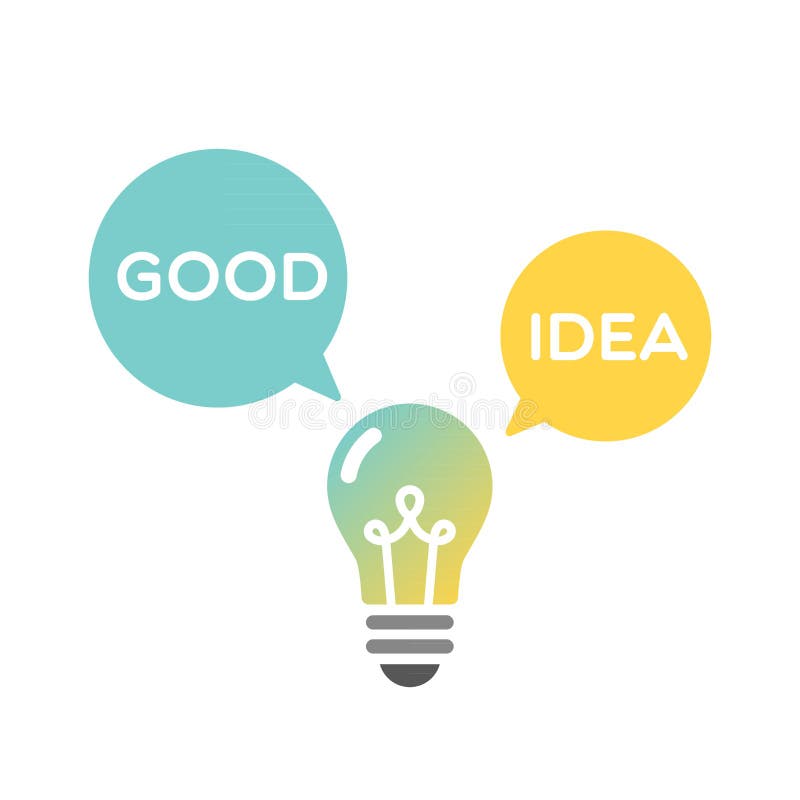 Light Bulb Good Idea. Vector Illustration, Flat Design Stock Vector ...