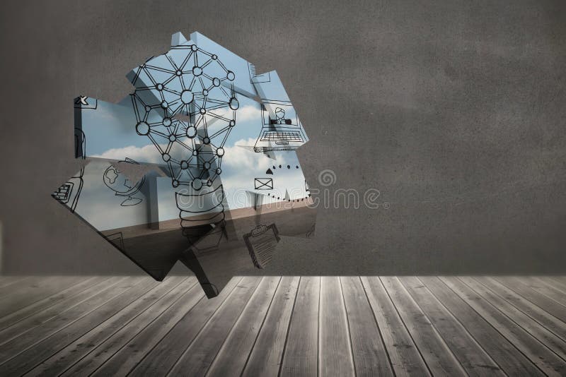 Light Bulb Graphic on Abstract Screen Stock Illustration - Illustration ...