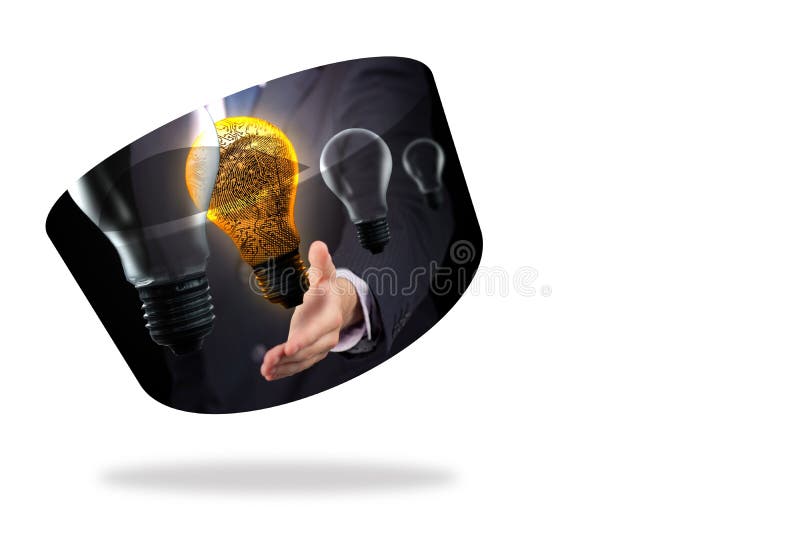 Light Bulb Graphic on Abstract Screen Stock Illustration - Illustration ...