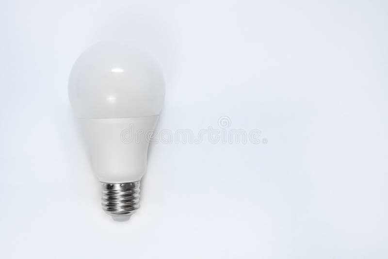 Light Bulb on a Gray Background. View from Above Stock Photo - Image of ...