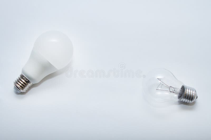 Light Bulb on a Gray Background. View from Above Stock Image - Image of ...