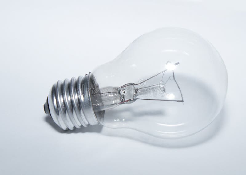 Light Bulb on a Gray Background. View from Above Stock Image - Image of ...