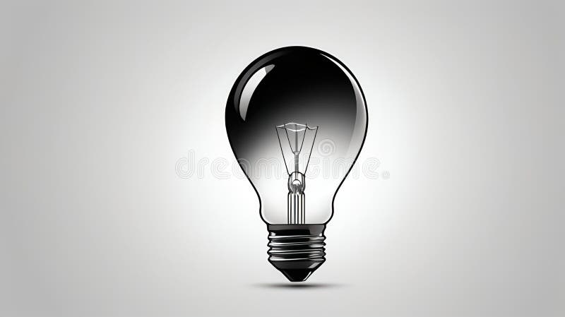 Light Bulb on Gray Background Stock Illustration - Illustration of ...