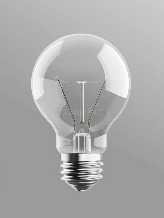 Light Bulb on Gray Background Stock Illustration - Illustration of ...