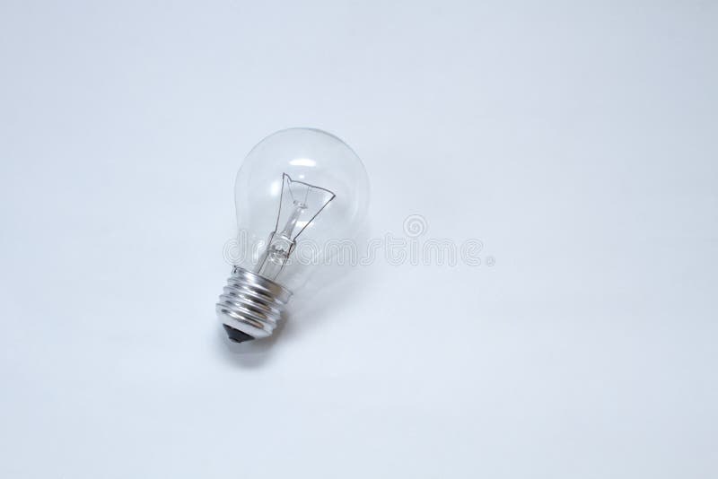 Light Bulb on a Gray Background. View from Above Stock Image - Image of ...