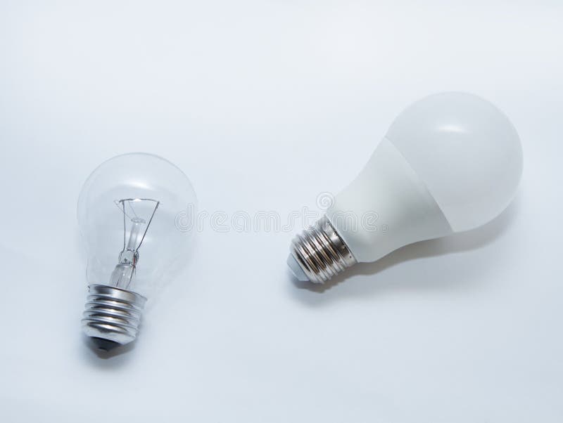 Light Bulb on a Gray Background. View from Above Stock Image - Image of ...