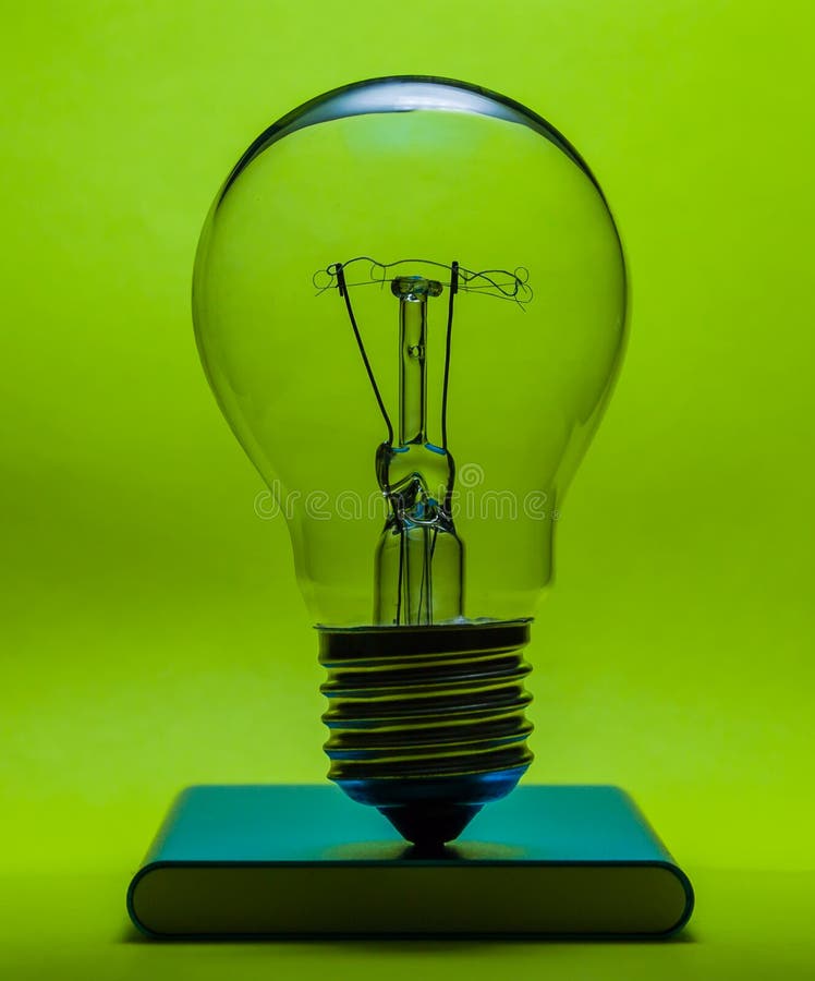 Light Bulb on Green Background-image Stock Photo - Image of icon ...