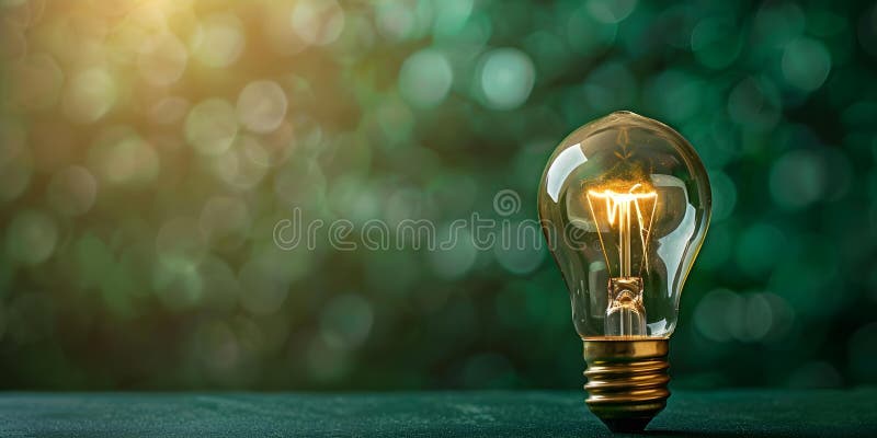A Light Bulb on a Green Background Symbolizing Sustainable Development ...