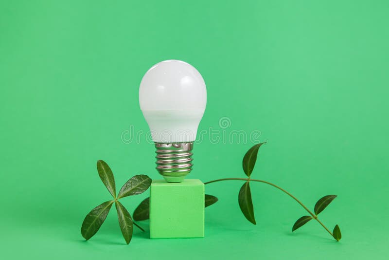 Light Bulb Green Energy. Renewable Energy. Environmental Protection ...