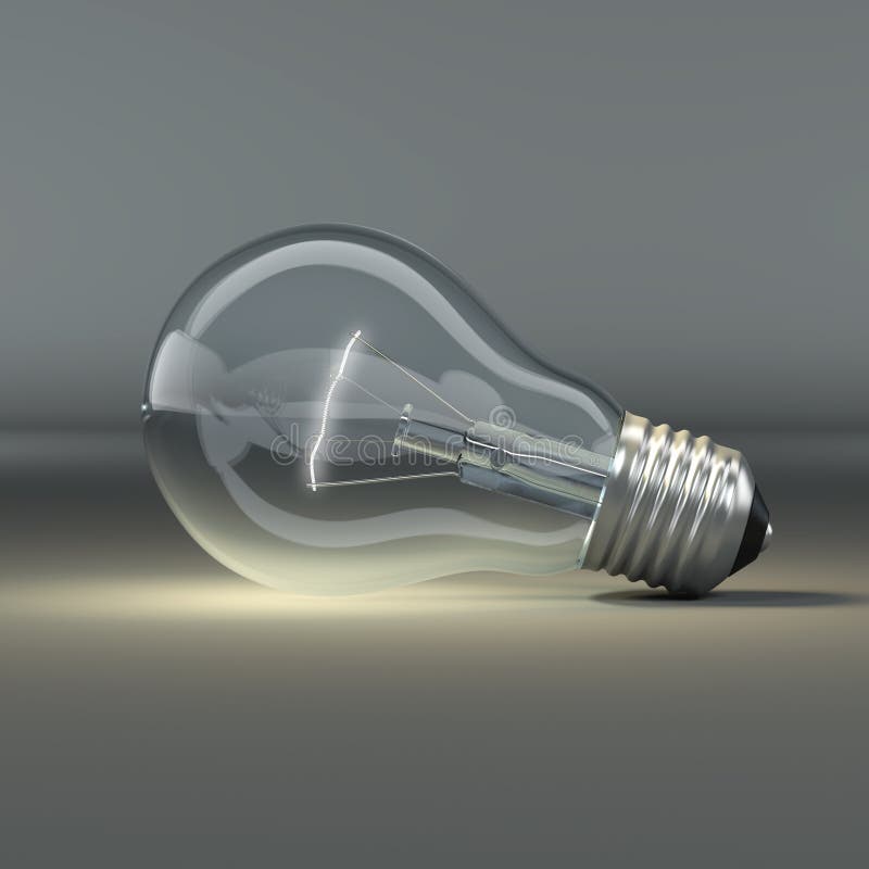Light Bulb on Grey Background Stock Illustration - Illustration of ...