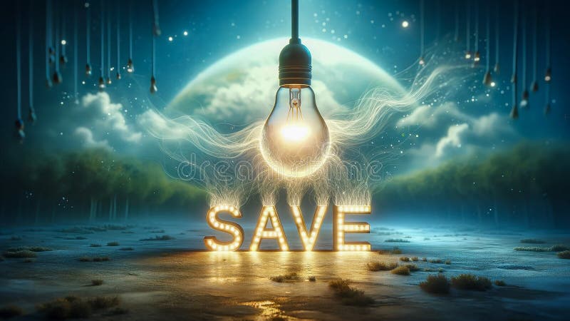 Light Bulb on the Ground, Symbolizing Energy Conservation and Renewable ...