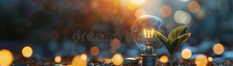 A Light Bulb Grows Out of the Ground Representing the Power of Ideas ...