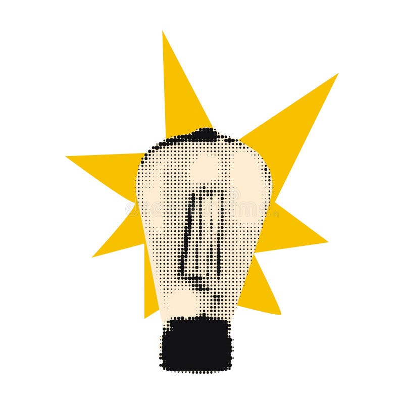 Light Bulb Halftone Collage Cut Out Vector Illustration Stock Vector ...