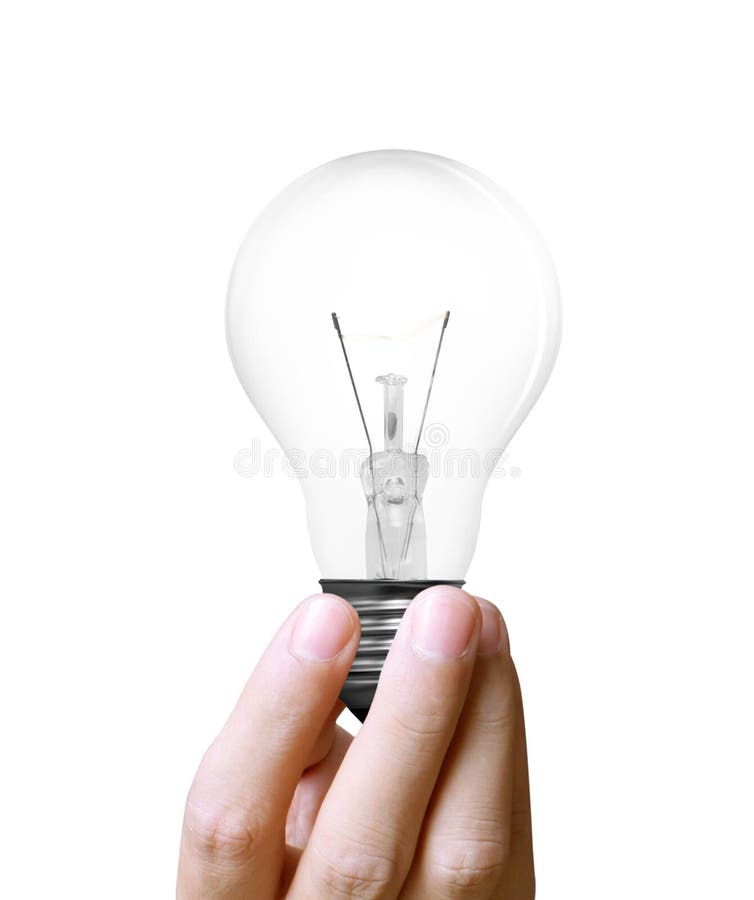 Light bulb in hand stock image. Image of invention, think - 24500995