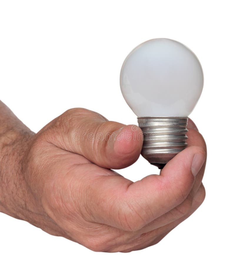 Light bulb in hand stock image. Image of electric, hold - 24574759