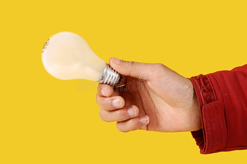 Light bulb in hand stock image. Image of genius, afflatus - 7499007
