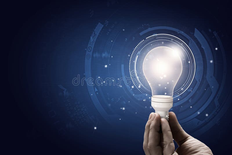 Light bulb in hand stock photo. Image of electric, domination - 56500296