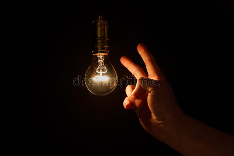 Light bulb and hand stock image. Image of bulb, creativity - 86110167