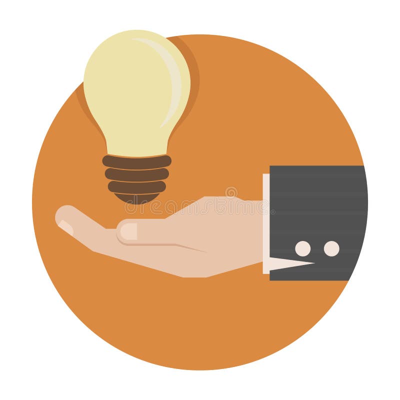 Hand Giving Light Bulb Solution Idea Concept Stock Vector ...