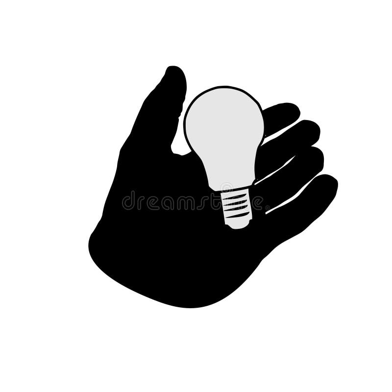 Light bulb in hand icon stock illustration. Illustration of innovation ...