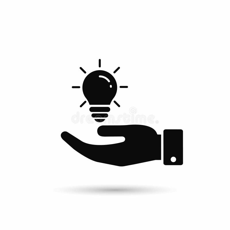 Light Bulb in Hand Icon. Vector Isolated Illustration Stock Vector ...