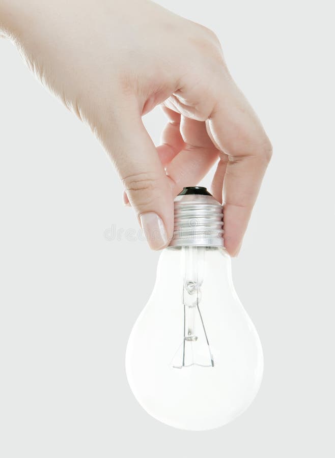 Light bulb in hand stock photo. Image of bright, inspiration - 32034830
