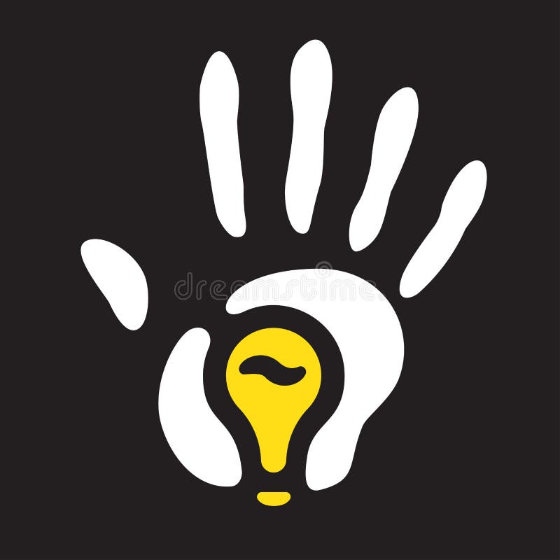 V-hand lamp bulb stock illustration. Illustration of inspiration - 8311242