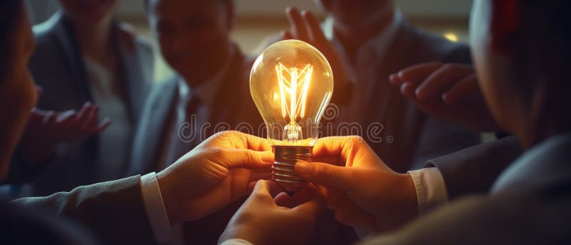 Light Bulb in Hands Person Holding Bulb Bulb in Hand Stock Illustration ...