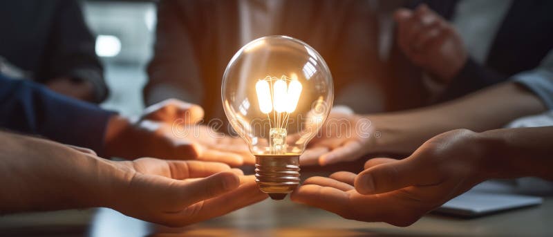 Light Bulb in Hands Person Holding Bulb Bulb in Hand Stock Illustration ...