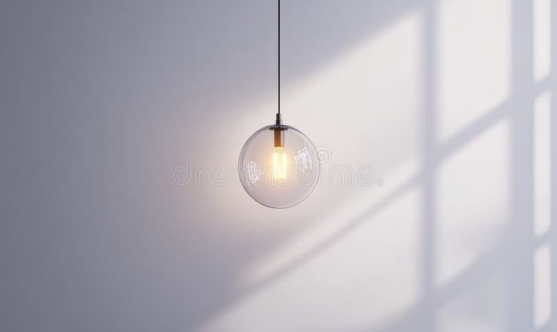 A Light Bulb Hanging from a Ceiling in a Room Stock Photo - Image of ...