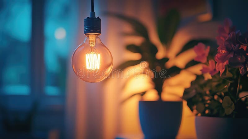 Light Bulb Hanging Ceiling Room Potted Plant Stock Photos - Free ...