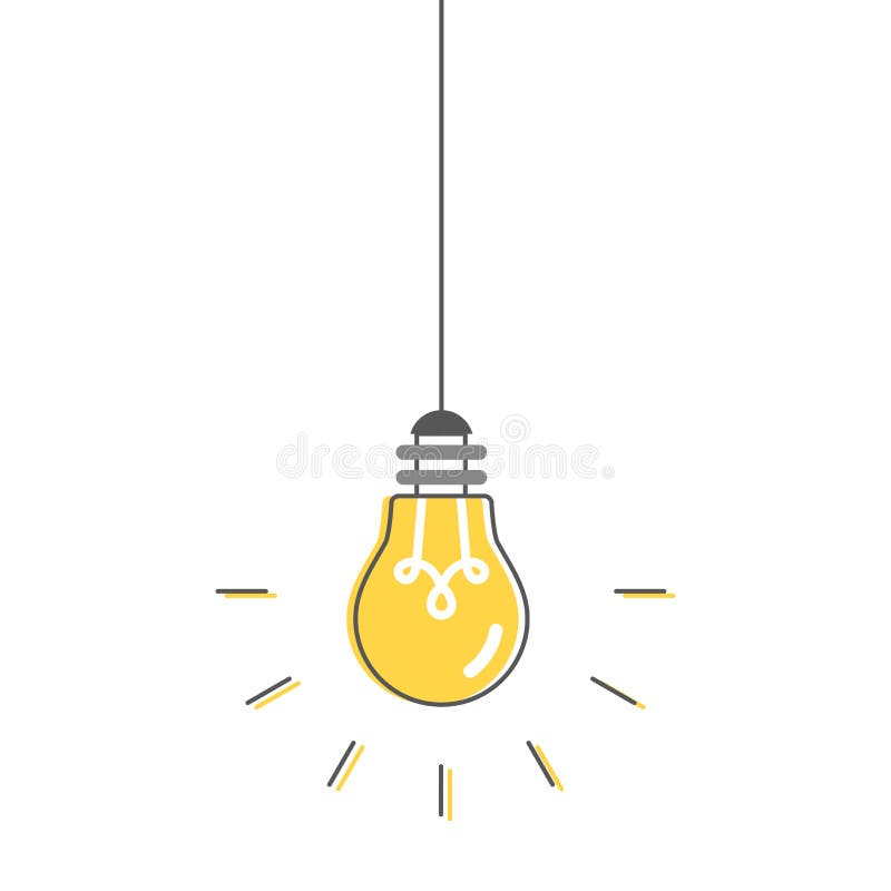 Light Bulb Hanging. Vector Illustration, Flat Design Stock Vector ...