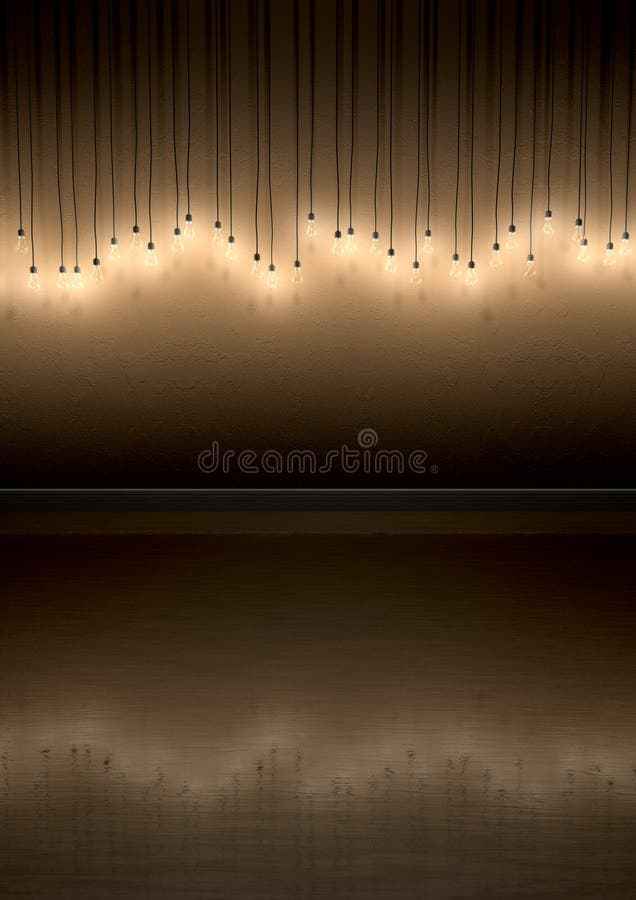 Light Bulb Hanging Wall Decoration in Room Stock Photo - Image of power ...