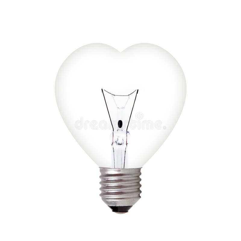 Heart shape light bulb stock photo. Image of equipment - 23258878