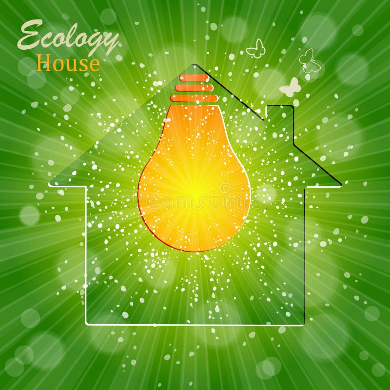 Light Bulb in the House. a Bright Light Bulb with Sunlight Illuminates ...