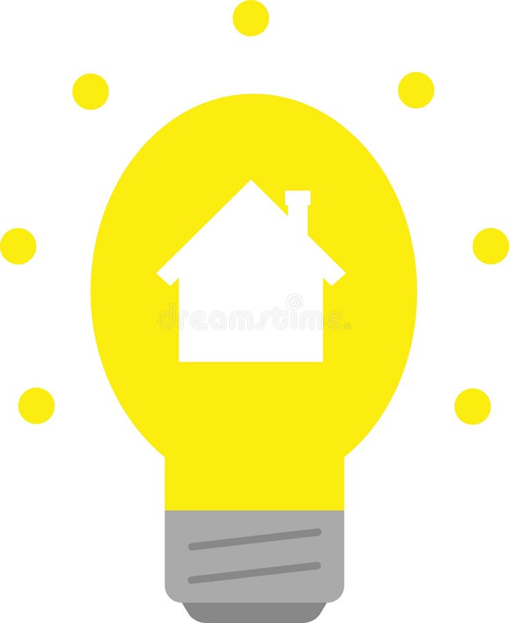 Light bulb with house stock vector. Illustration of housing - 87148818