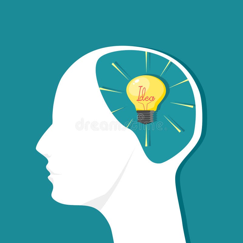 Bright Idea Form Human Head. Thinking about Success Solution New Stock ...