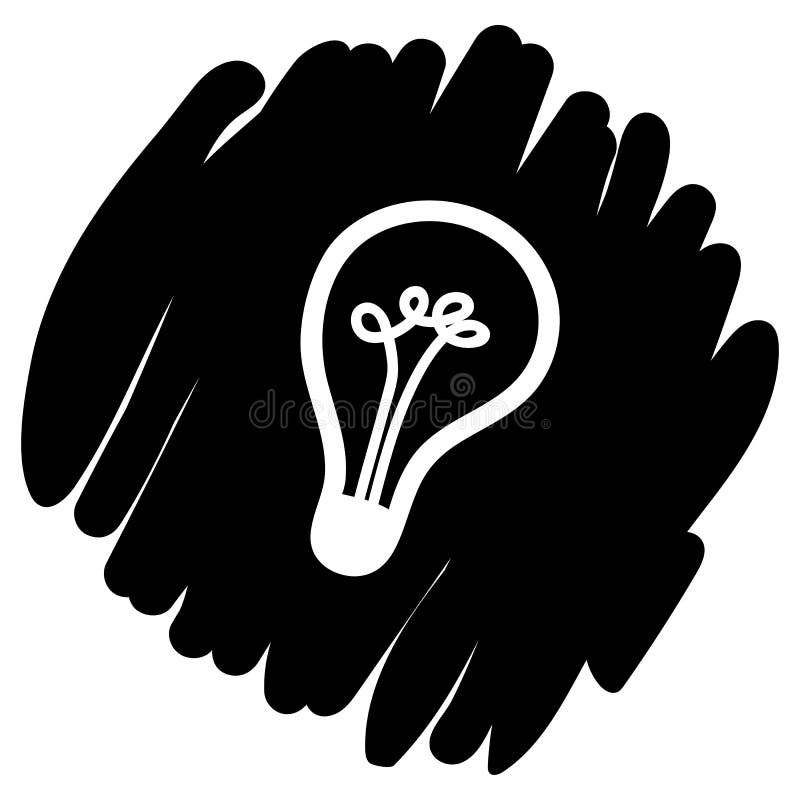 Light Bulb Icon on Black Background. Eps 10 Stock Vector - Illustration ...