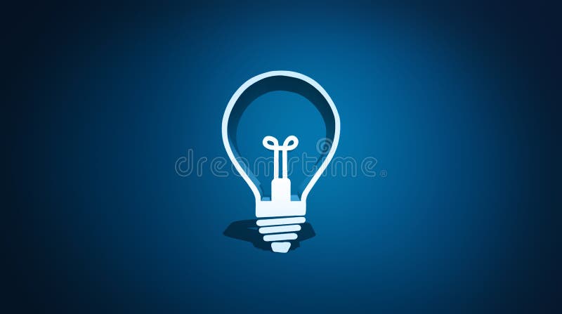 Light Bulb Icon on Blue Background Stock Illustration - Illustration of ...
