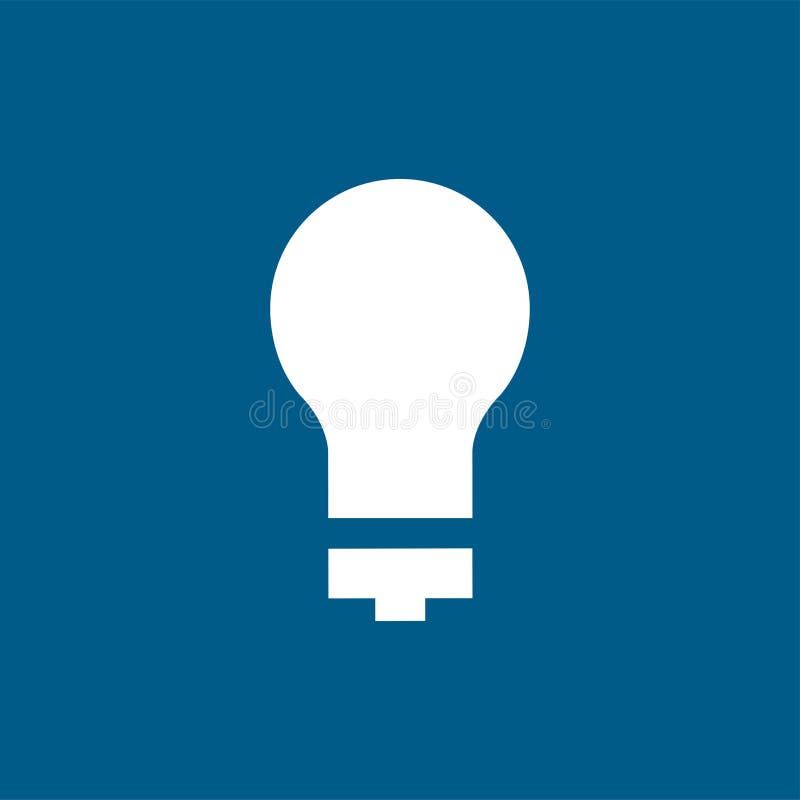 Light Bulb Icon on Blue Background. Blue Flat Style Vector Illustration ...