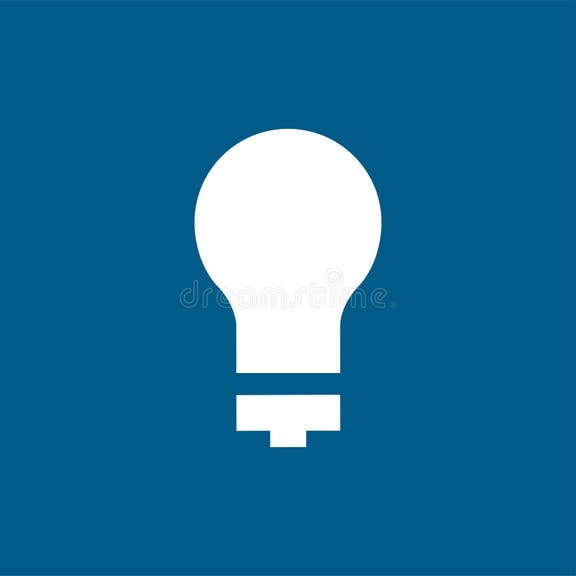 Light Bulb Icon on Blue Background. Blue Flat Style Vector Illustration ...