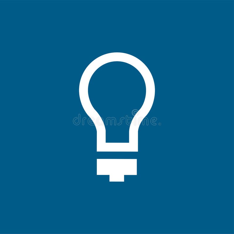 Light Bulb Icon on Blue Background. Blue Flat Style Vector Illustration ...