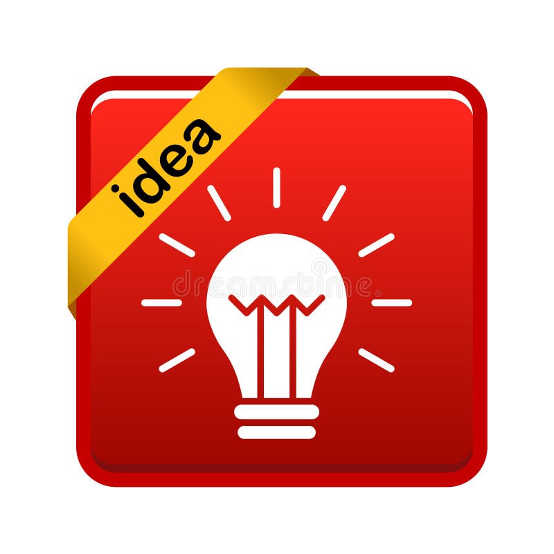 Light bulb icon button stock vector. Illustration of button - 121268541