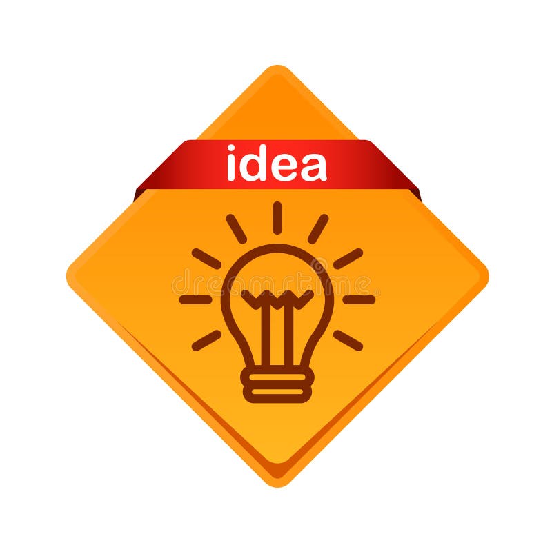 Light bulb icon button stock vector. Illustration of color - 121269128