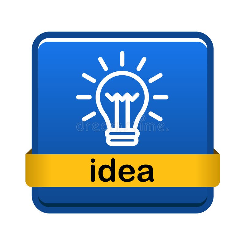 Light bulb icon button stock vector. Illustration of button - 121268541