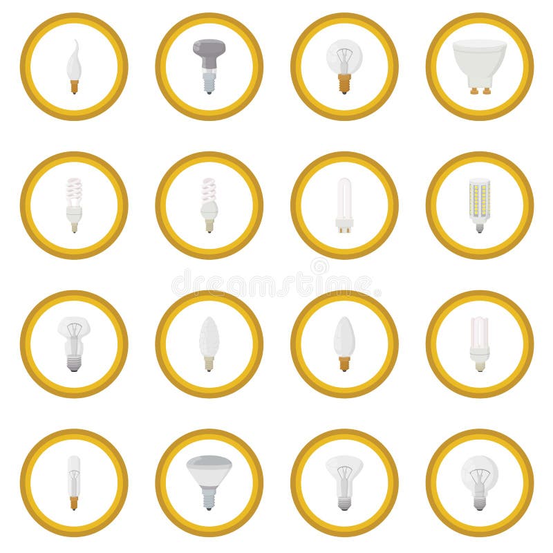 Light bulb icon circle stock vector. Illustration of design - 93048845