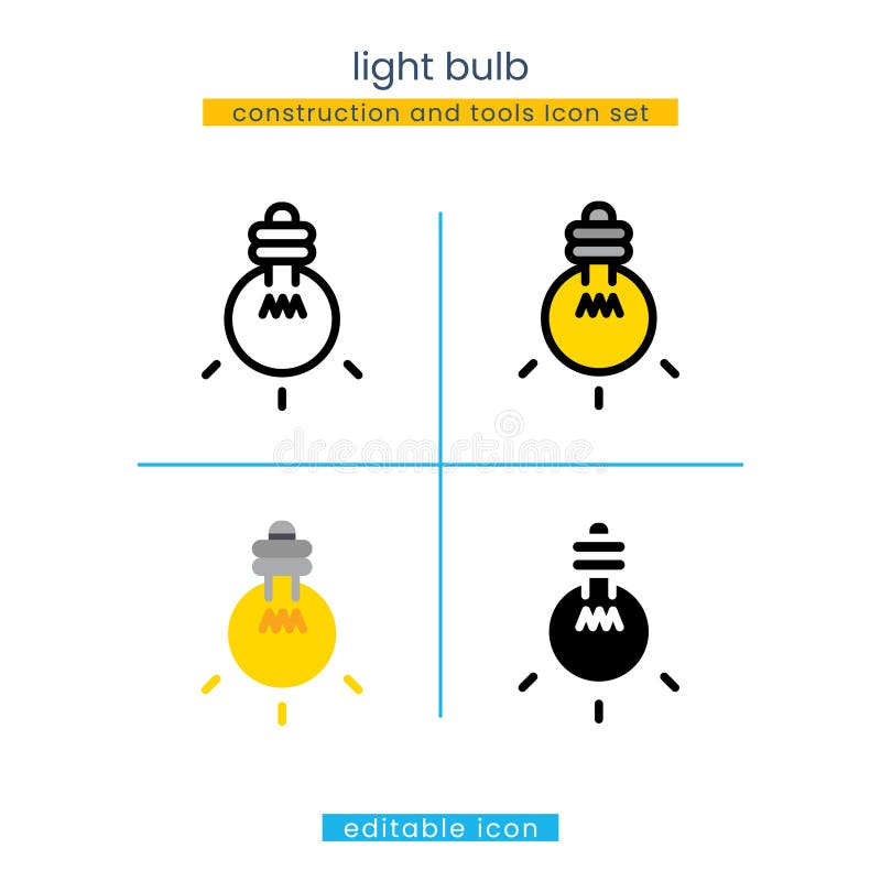 Light bulb icon stock vector. Illustration of inspiration - 330363210