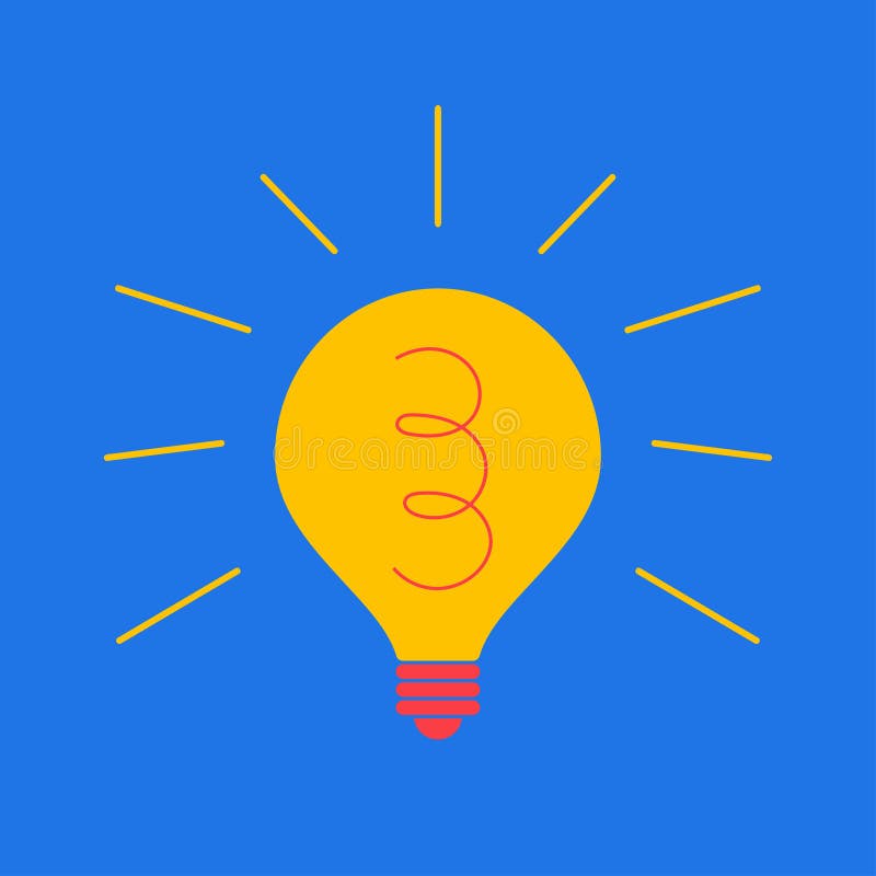 Light Bulb Icon Doodle Illustration. Concept of Idea and Solution ...