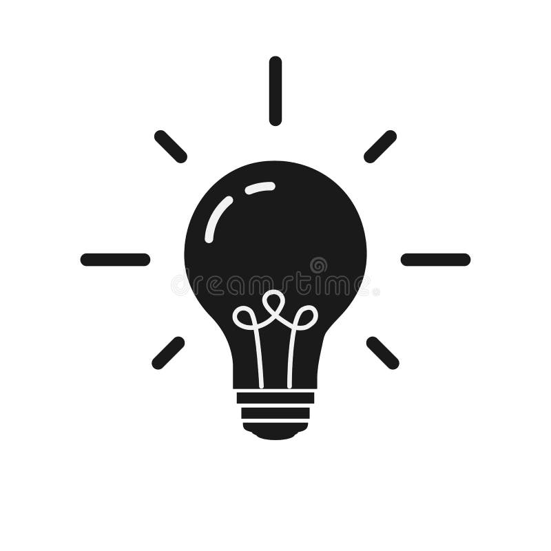 Light Bulb Icon. Drawing To Isolated Vector Stock Vector - Illustration ...
